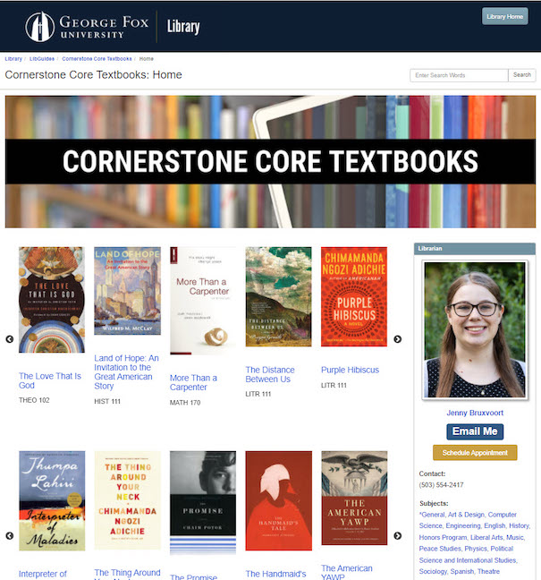 Textbook Affordability and the Cornerstone Core – George Fox University ...